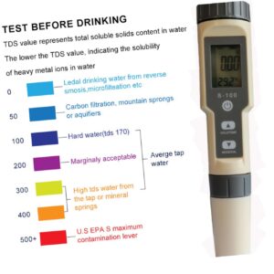 ULTECHNOVO Pen Hydrometer Water Quality Tester Temperature Tester Water Salimeter Salt Meter Salt Water Gravimeter Light Grey