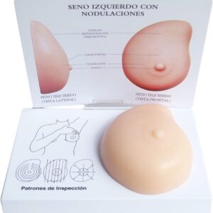 Silicone Breast Model Manikins Medical Teaching Soft Silicone Breast Model Pathological Single Breast Self-Examination Model with Benign Tumor Foreign Body