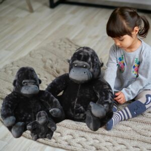 WLLYXUS Gorilla Stuffed Animal, Big Chimpanzee Plush Toy Gift for Kids, Super Soft Gorilla Pillow Animal Plushies Animal Doll, Perfect for Christmas Birthday Gift (S-8.6 ")