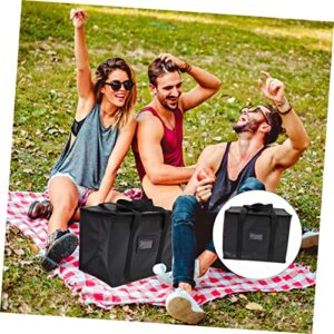 COLLBATH 2pcs Insulation Bags Food Bag Restaurant Insulated Bag Jumbo Insulated Bag Shopping Cart Bags for Groceries Food Bag Lunch Bag Insulated Grocery Shopping Bags Black Woven