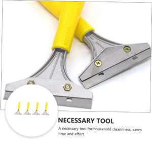 Mikinona 4pcs Cleaning Blade Stovetop Griddle Grill Scraper Utility Scraper Wall Scraper Paint Scraper Floor Scraper Tile Tools Wallpaper Tools Floor Squeegee Yellow Aluminum Alloy