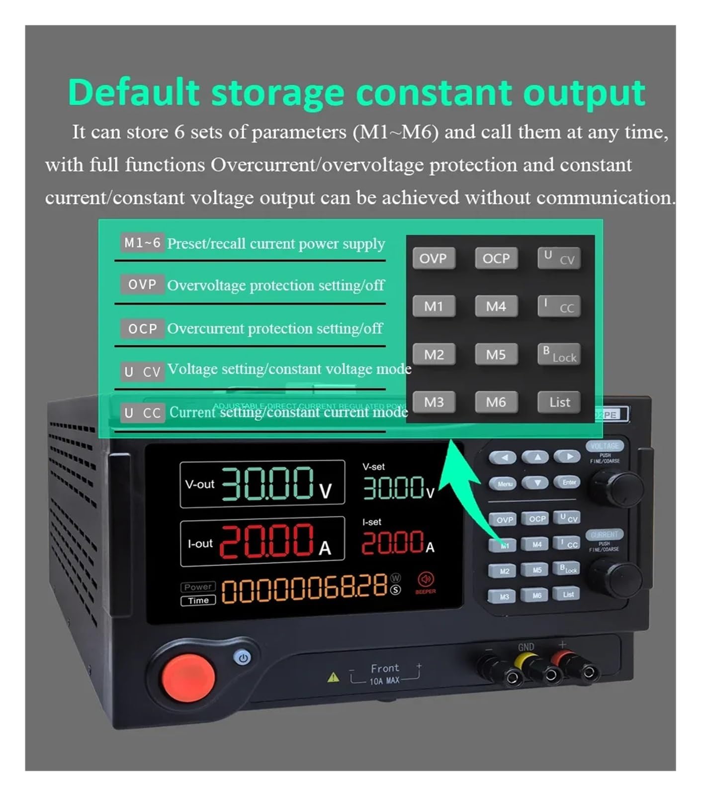 Arionyx Laboratory 110V Input Transformer 30V 60V 150V 200V 300V 400V 500V 600V 800V 10A 30A 50A 60A 100A Programmable DC Power Supply(100V 10A 10mV 10mA)