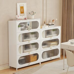 yoleduo white bookcase, steel 3 tier bookshelf with storage shelves organizer,modern multipurpose display cabinet for living room, study, reading nook (white, 3-tier(31.49"))