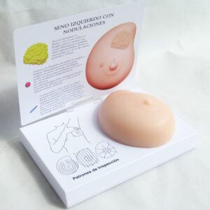 Silicone Breast Model Manikins Medical Teaching Soft Silicone Breast Model Pathological Single Breast Self-Examination Model with Benign Tumor Foreign Body