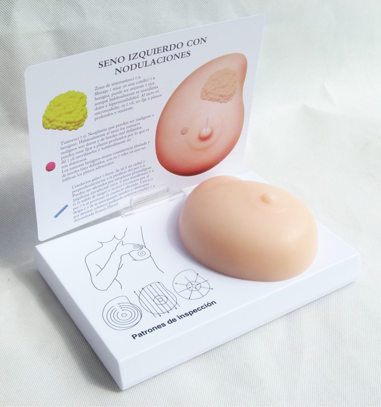 Silicone Breast Model Manikins Medical Teaching Soft Silicone Breast Model Pathological Single Breast Self-Examination Model with Benign Tumor Foreign Body