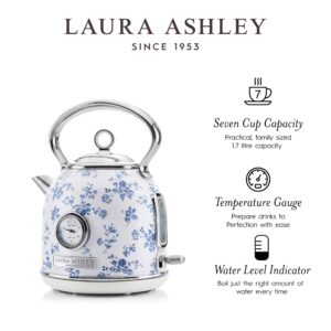 Laura Ashley Stainless Steel Electric Kettle 1.7 Liter - 1500W Rapid Boil Electric Kettles for Boiling Water - Electric Tea Kettles Automatic Shut Off - Overheat & Boil Dry Protection Cordless Kettle