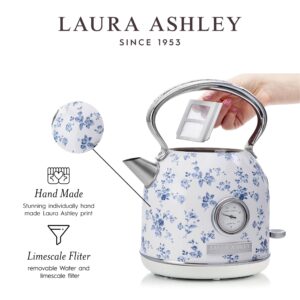 Laura Ashley Stainless Steel Electric Kettle 1.7 Liter - 1500W Rapid Boil Electric Kettles for Boiling Water - Electric Tea Kettles Automatic Shut Off - Overheat & Boil Dry Protection Cordless Kettle