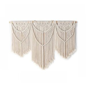 cute fish ethereal boho macrame curtains - handmade hanging room divider for romantic wedding arch & cozy room decor - macrame wall hanging (design 004)