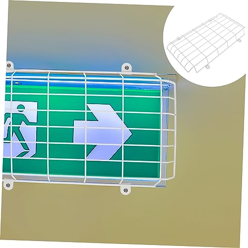 SEWOART Exit Light Exit Sign Wall Cover Wire Exit Sign Cage Emergency Light Damage Stopper Safely Exit Sign Protective Cage Tinsel Electric Wire Exit Sign Light Protective Guard Iron White