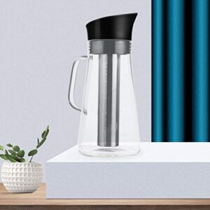 CRILSTYLEO 1pc Filter Jug Coffee Clear Tea Kettle Iced Brew Espresso Machine Large Capacity Water Jug Stainless Tea Kettle Water Carafe with Lid Pots Drink Strainer Pitcher with Lid Glass