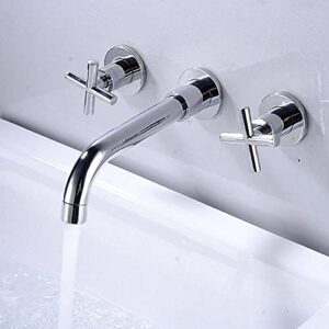 zgsxqt faucets,modern bathroom taps european style bathtub cold heat faucet double handle siamese tap, kitchen sink wash basi (white) (chrome)