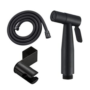 uervps black toilet bidet sprayer kit. hand-held stainless steel set for bathroom personal cleaning bidet faucet bathroom shower drencher(black bidet 3 kit.)