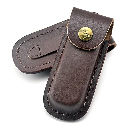 BOGEEL Pocket Sheath Handmade Pouches Leathers Holsters Folding Holder Outdoor Carry Sheath Tool Easy to Use