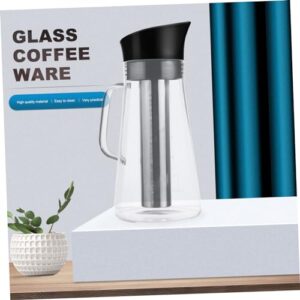 CRAFTHROU 1pc Filter Jug Espresso Machine Coffee Water Carafe with Lid Large Capacity Water Jug Dripper Pour Brew Cups Clear Tea Kettle Infusers Iced Pitcher with Lid Pot Waterbottle Glass