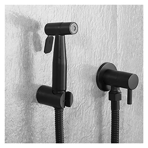 UERVPS Black Bathroom Toilet Bidet Faucet Bidets Shower Single Hole Portable Wall Mounted Sprayer Shower Bathroom Shower Drencher