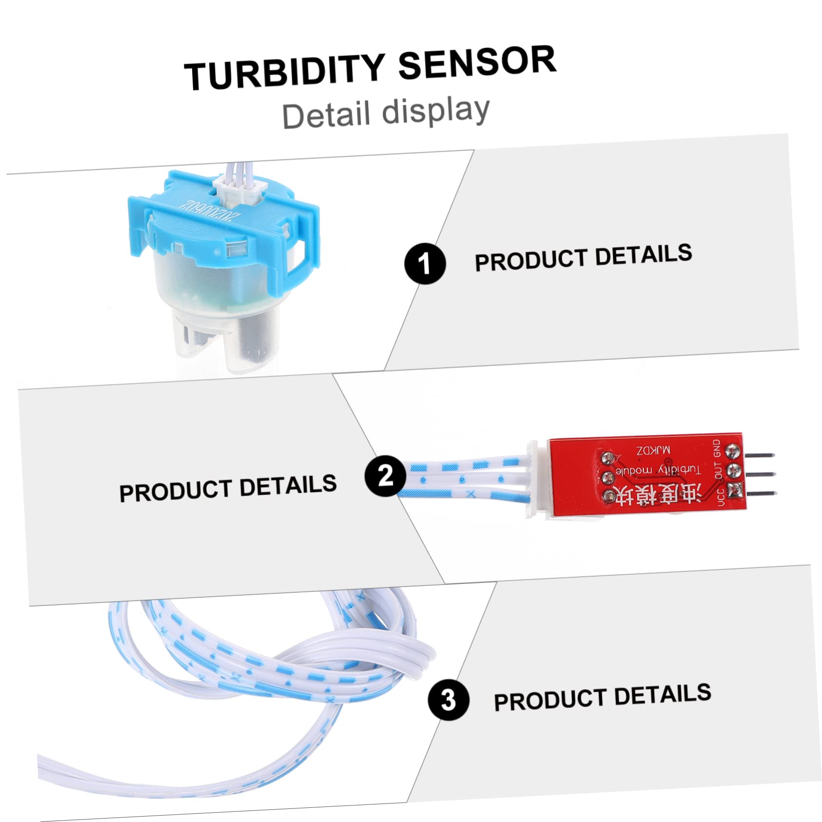 GARVALON Module Water Quality Testing Equipment Laundryjet Turbidity Experiment Turbidity Transducer 3.3-5v Turbidity Detection Sensor 3.3-5v Water Quality Detection Plastic Blue