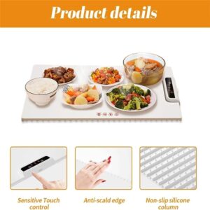 Fllora Food Warmer, Fllora Food Warmer Mat, Fllora Adjustable Food Warmer, Tempmaster Adjustable Warming Tray, Roll up Heating Tray for Food, Full Surface Heating, 3 Temperatures (2Sets)