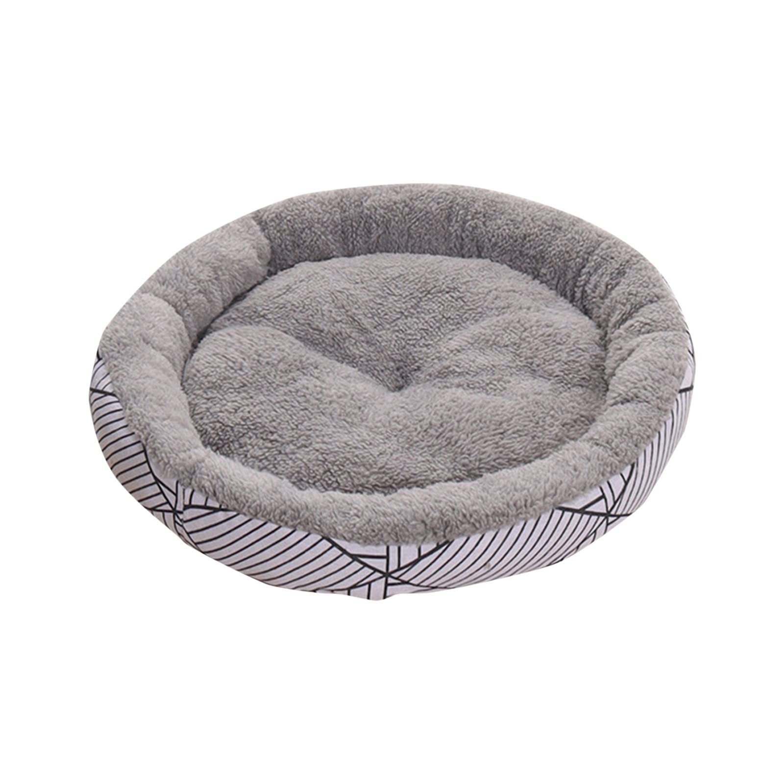 Calming Dog Beds Dog Bed Small Deals Today 2024 Round Cat Bed Cat Cave Anti-Anxiety Cute Soft Dog Bed Dog Crate Mat(14 in)