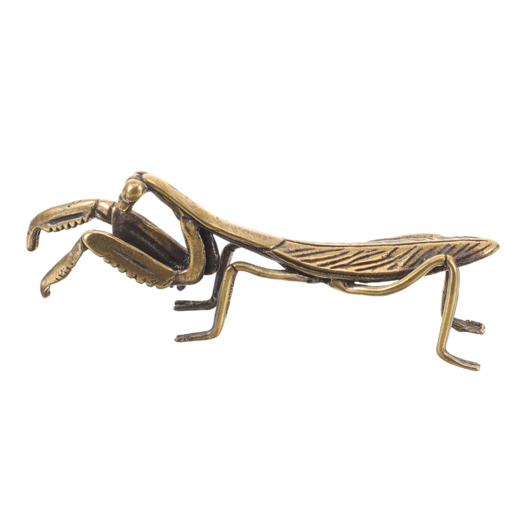 Yardenfun Praying Mantis Miniature Crab Figurine Mantis Statue Mini Fairy Garden Animal Mini Mantis Model Delicate Mantis Craft Animal Decor Creative Mantis Decoration Desktop Decor Copper