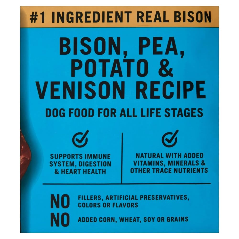 Trase A Wild & Free Bison, Pea, Potato & Venison Recipe Dry Dog Food, Grain-Free for All Breeds & All Lifestages, 24 lbs