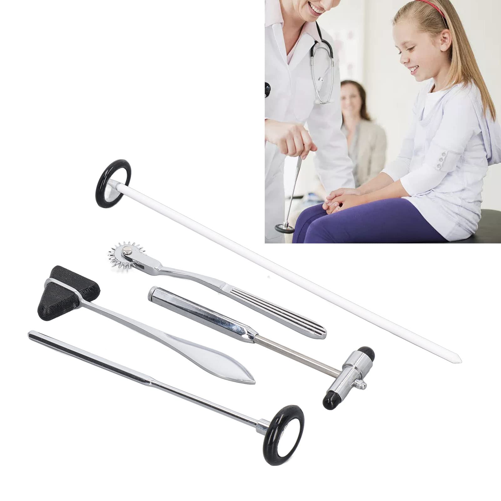 Neurological Hammer Set Stainless Steel Multifunctional Hammer for Nervous System Exam