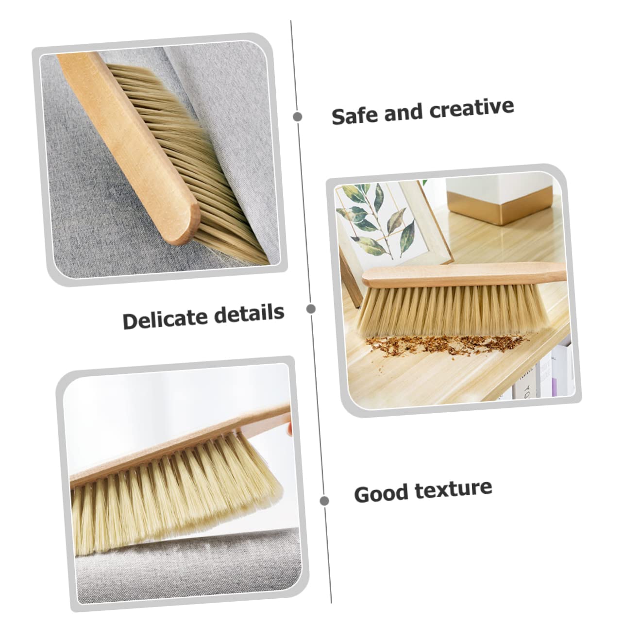 KOMBIUDA Wooden Bed Brush Hand Broom Duster Cleaning Brushes Drafting Brush Bench Brush for Cleaning Best Broom Cleaning Soft Bristle Cleaning Brush Soft Cleaning Brush Hand for Cleaning