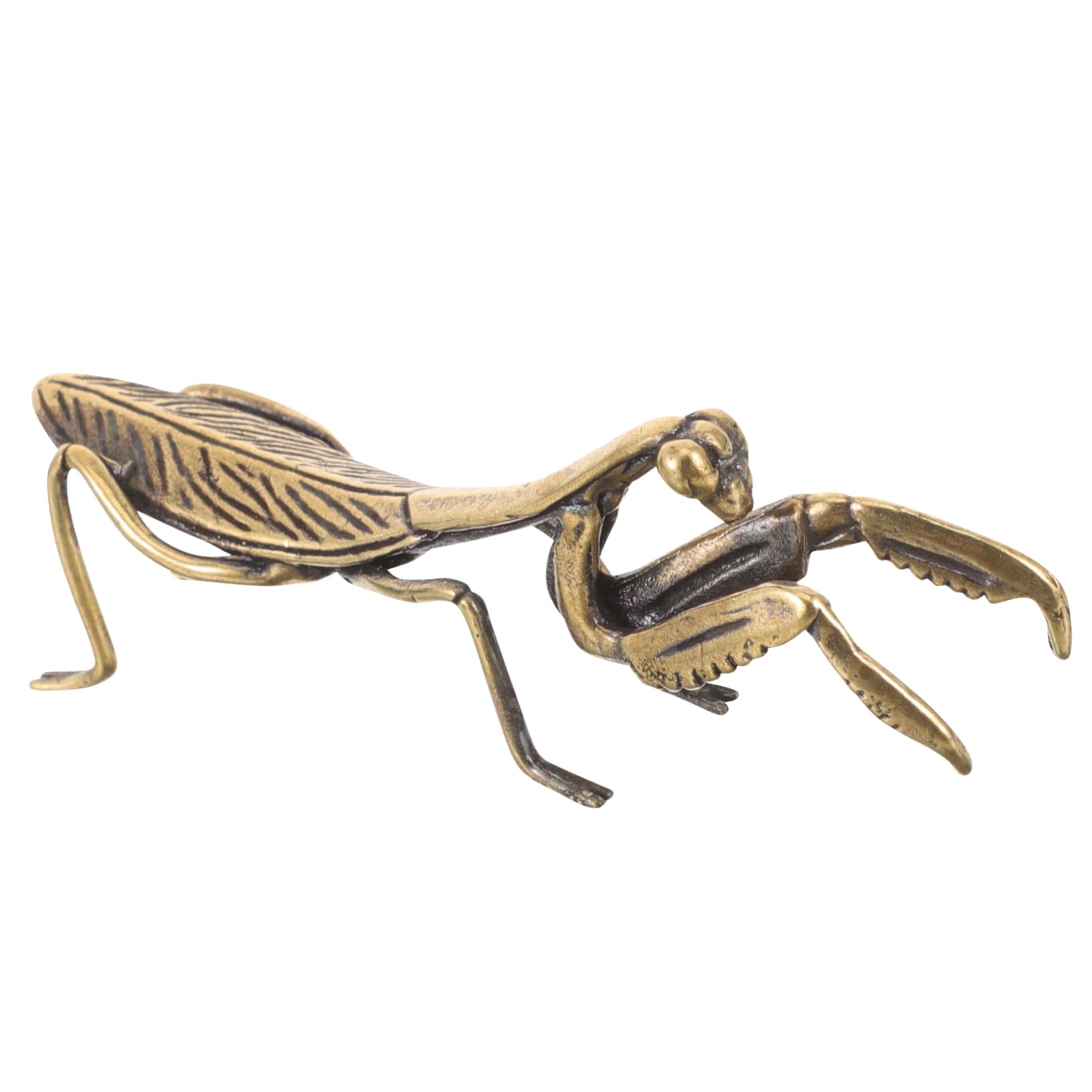 Unomor Retro Creative Mantis Ornament Praying Mantis Figurine Desk Mantis Statue Small Desktop Decor Mantis Statue Decor Mantis Craft Figurine Desktop Mantis Decoration Ornaments Copper