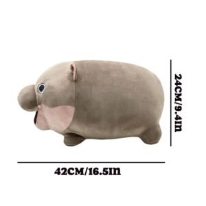 Moo Deng Plush Moo Deng Plushie, 2024 Moo Deng Hippo Plush - 16" Cute Pygmy Hippo Plushie Toy, Soft Baby Hippopotamus Stuffed Animal Pillow for Kids and Adults (1 Pcs)