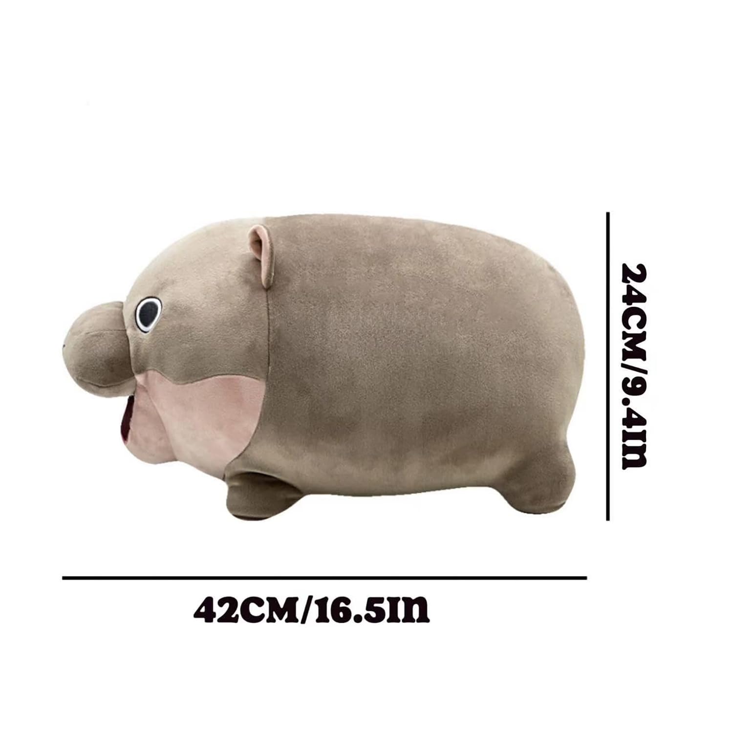 Moo Deng Plush Moo Deng Plushie, 2024 Moo Deng Hippo Plush - 16" Cute Pygmy Hippo Plushie Toy, Soft Baby Hippopotamus Stuffed Animal Pillow for Kids and Adults (1 Pcs)