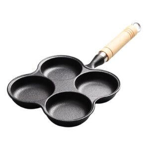 yuezhongoo 4 cup eggs pan cast iron anti stick egg frying pan for induction cooktop gas stove