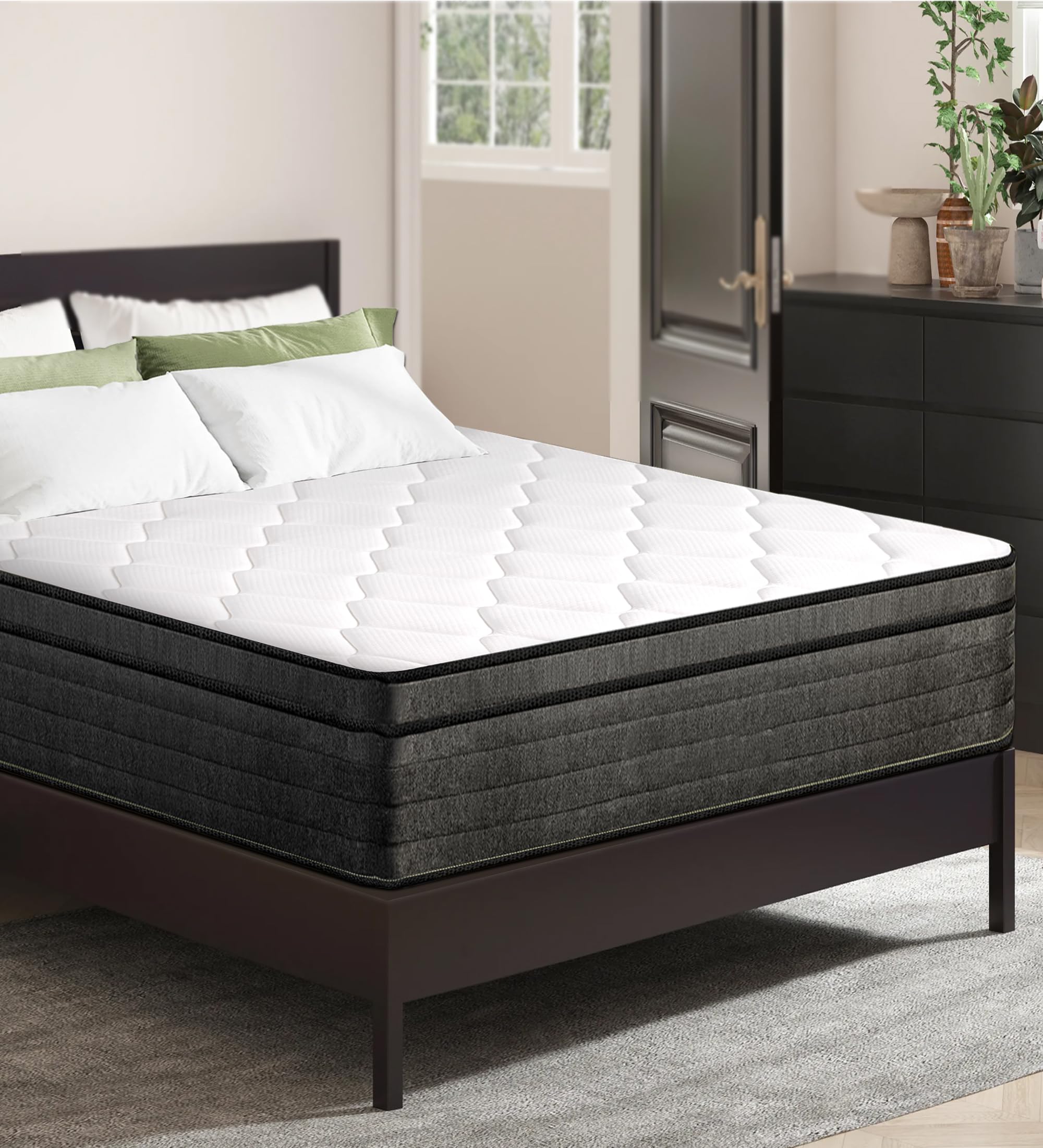 elitspace Hybrid Full Mattress,Memory Foam Hybrid 10 Inch Full Size Springs Mattresses,Fits All Bed Frames Full Size Mattress,Medium Firm Feel Mattress,CertiPUR-US.