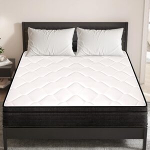 elitspace Queen Size Mattress,10 Inch Memory Foam Hybrid Queen Bed Mattresses in a Box Individual Pocket Spring Breathable Comfortable for Pressure Relief, CertiPUR-US,100 Nights Trial.