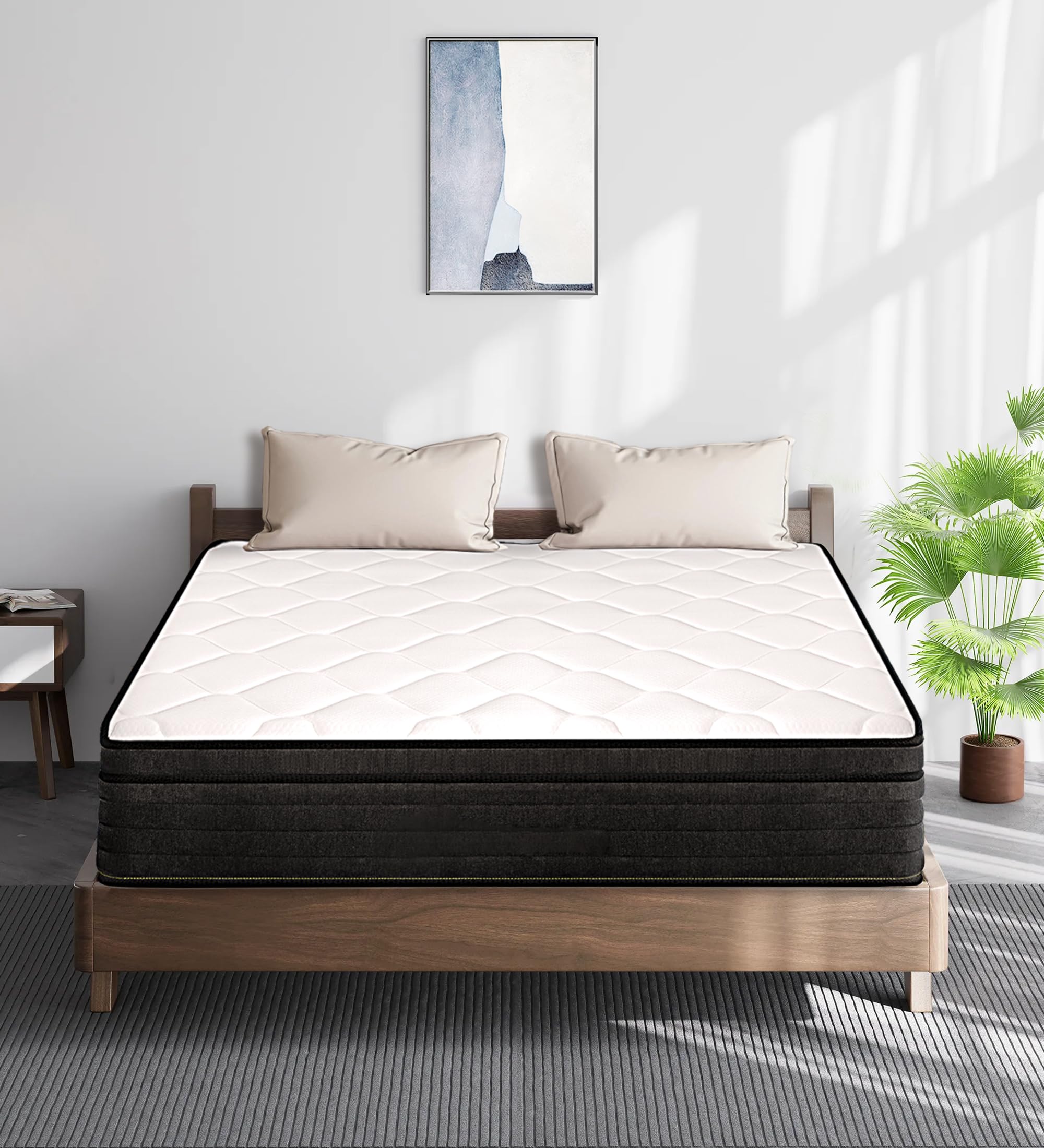 elitspace Hybrid Full Mattress,Memory Foam Hybrid 10 Inch Full Size Springs Mattresses,Fits All Bed Frames Full Size Mattress,Medium Firm Feel Mattress,CertiPUR-US.