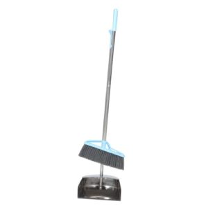 merryhapy 1 set upright broom standing dustpan broom dustpan and brush dustpan with handle garage cleaning dustpan broom and dustpan long handle broom floor broom garbage stainless steel