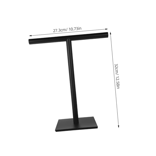 KICHOUSE Towel Rack Towel Bar Kitchen Towel Holder Towel Holder Stand Vanity Towel Holder Bathroom Towel Holder Countertop Towel Hanger T-Shaped Hand Towel Holder Black 304 Stainless Steel