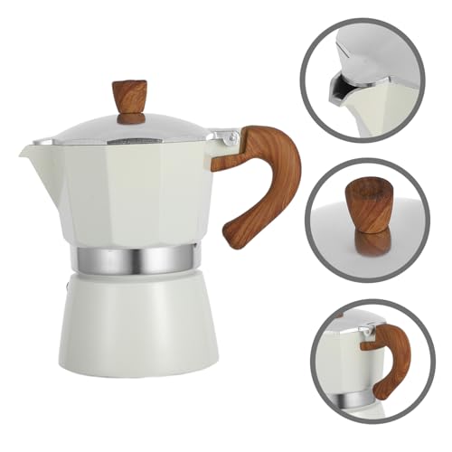 COLLBATH 1pc Coffee Pot Espresso Machine Expresso Coffee Italian Coffee Maker Coffee Tea Maker Italian Espresso Brewer Italian Espresso Maker Espresso Ground Coffee Mocha White Aluminum