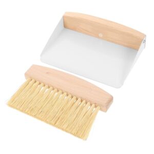 amosfun 1 set small broom dustpan outdoor dustpan espresso shot mini drawers for desk coffee milkpowder brush small cleaning brush cleaning supplies cleaning brush with dustpan iron white