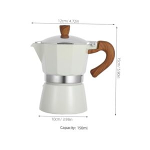 COLLBATH 1pc Coffee Pot Espresso Machine Expresso Coffee Italian Coffee Maker Coffee Tea Maker Italian Espresso Brewer Italian Espresso Maker Espresso Ground Coffee Mocha White Aluminum