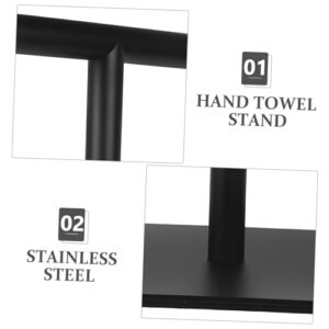 KICHOUSE Towel Rack Towel Bar Kitchen Towel Holder Towel Holder Stand Vanity Towel Holder Bathroom Towel Holder Countertop Towel Hanger T-Shaped Hand Towel Holder Black 304 Stainless Steel