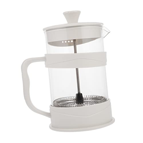 BIUDECO Coffee Pot Coffee Machine Press Coffee Espresso Machine Beverage Pot Filter Travel Coffee Press Coffee Carafe Juice Pitchers Water Jug Tea Maker White Glass