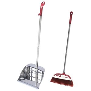 unomor 1 set broom dustpan combination garbage shovel broom outdoor household dustpan home broom supple broom broom dustpan and broom for home dustpan with broom stainless steel