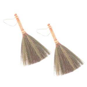 2pcs broom small broom sweeping cleaning brush straw broom desktop brooms cleaning brooms short handle broom desk dust broom small handmade broom desk cleaning broom sorghum grass garozation