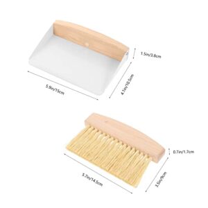 MOBUTOFU 1 Set Small Broom Dustpan Dusting Brush Coffee Grinder Cleaning Brush Computer Cleaning Kit Cleaning Dust Pan Handheld Broom Espresso Shots Espresso Ground Kid Broom White Beech