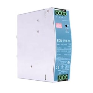 mean well edr-150-24 24v 6.5a 156w/125w industrial din rail power supply - rugged, reliable performance, wide 90-264vac input, extended -20°c~+60°c operating temperature range