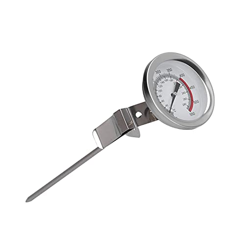 Oil Thermometer for Frying, Stainless Steel Milk Tea Coffee Fryer Thermometer Deep Fryer Thermometer for Oil Deep Fry Thermometer with Adjustable Clip for Making Candies and Deep F