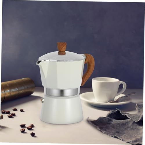 COLLBATH 1pc Coffee Pot Espresso Machine Expresso Coffee Italian Coffee Maker Coffee Tea Maker Italian Espresso Brewer Italian Espresso Maker Espresso Ground Coffee Mocha White Aluminum