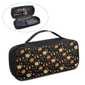 Rnyleeg Fall Stethoscope Cover Maple Leaf Print Portable Stethoscope Case for Home Shockproof Stethoscope Bag for Nurses Lightweight Stethoscope Travel Holder