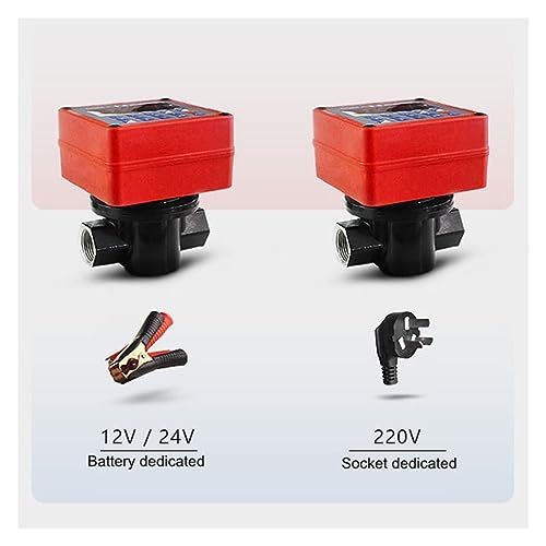 12V24V quantitative Flow Meter Oil flowmeter, Digital Fuel gau Electronic ar Meter 1 inch LCD Display - Long Lasting(12V 24V 1 inch Meter)