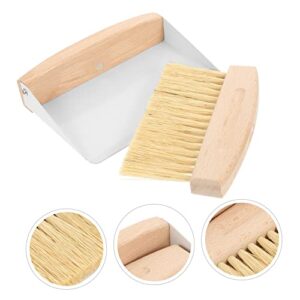 MOBUTOFU 1 Set Small Broom Dustpan Dusting Brush Coffee Grinder Cleaning Brush Computer Cleaning Kit Cleaning Dust Pan Handheld Broom Espresso Shots Espresso Ground Kid Broom White Beech