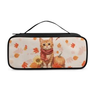 rnyleeg fall stethoscope holder case cute cat pumpkin sunflower maple leaf print shockproof stethoscope carrying bag stethoscope storage bag for home